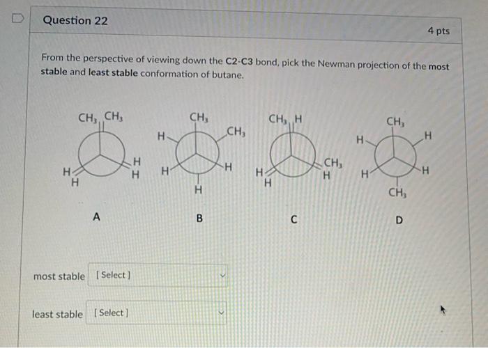 Solved From the perspective of viewing down the C2-C3 bond, | Chegg.com