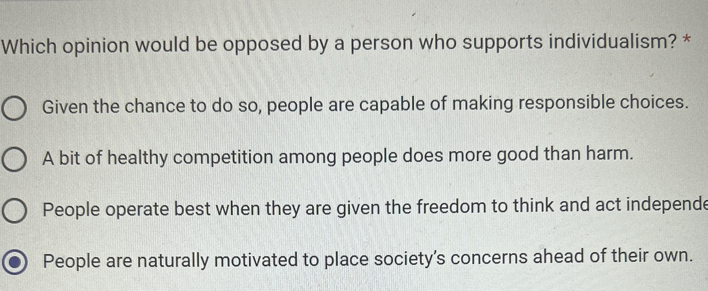 Solved Which opinion would be opposed by a person who | Chegg.com