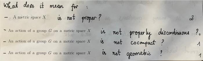 Solved Definition 2. An action of a greap G an a metric | Chegg.com