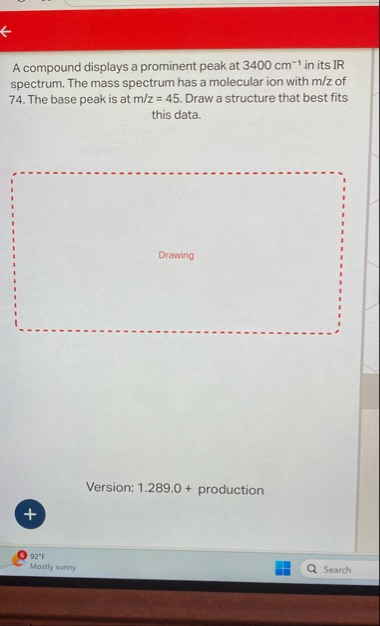Solved A compound displays a prominent peak at 3400cm-1 ﻿in | Chegg.com