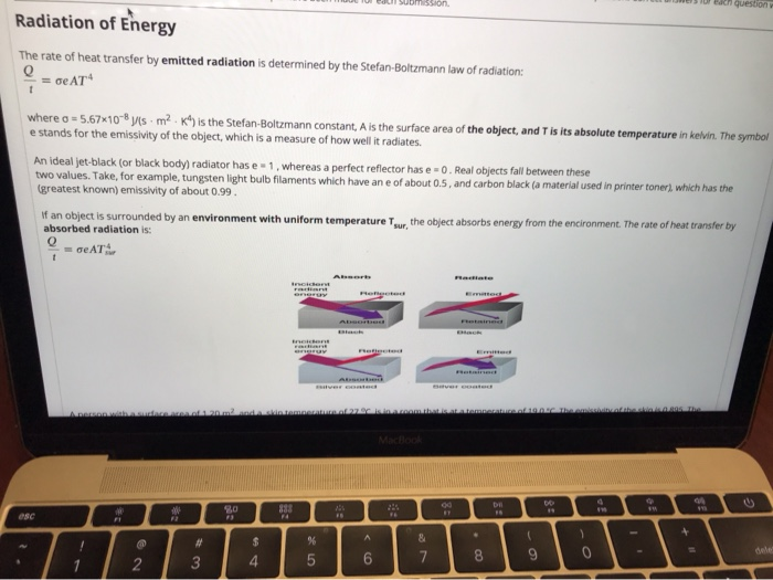 Solved Submission each question e Radiation of Energy The | Chegg.com