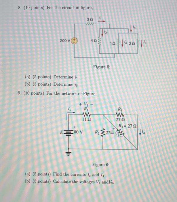 Solved 8. (10 points) For the circuit in figure, Figure 5: | Chegg.com