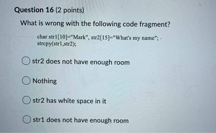 Solved Question 24 (2 points) Saved What does the following | Chegg.com