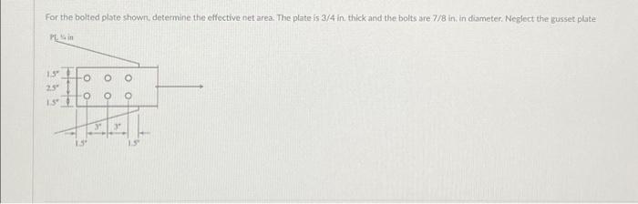 Solved For the bolted plate shown, determine the effective | Chegg.com