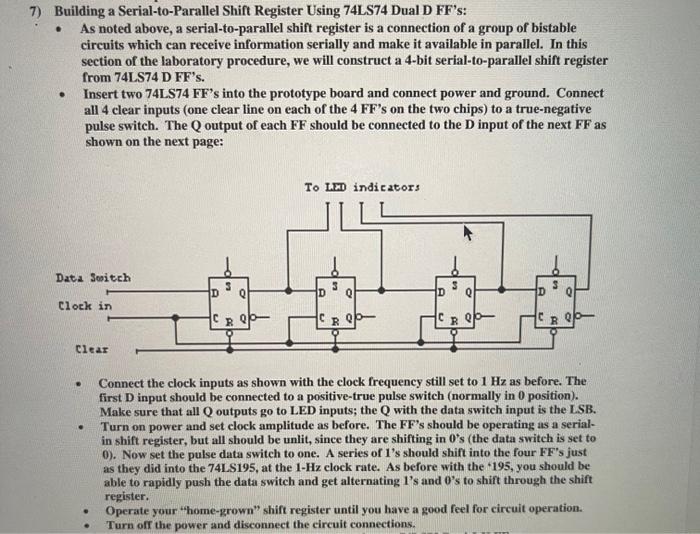 Solved 7) Building a Serial-to-Parallel Shift Register Using | Chegg.com