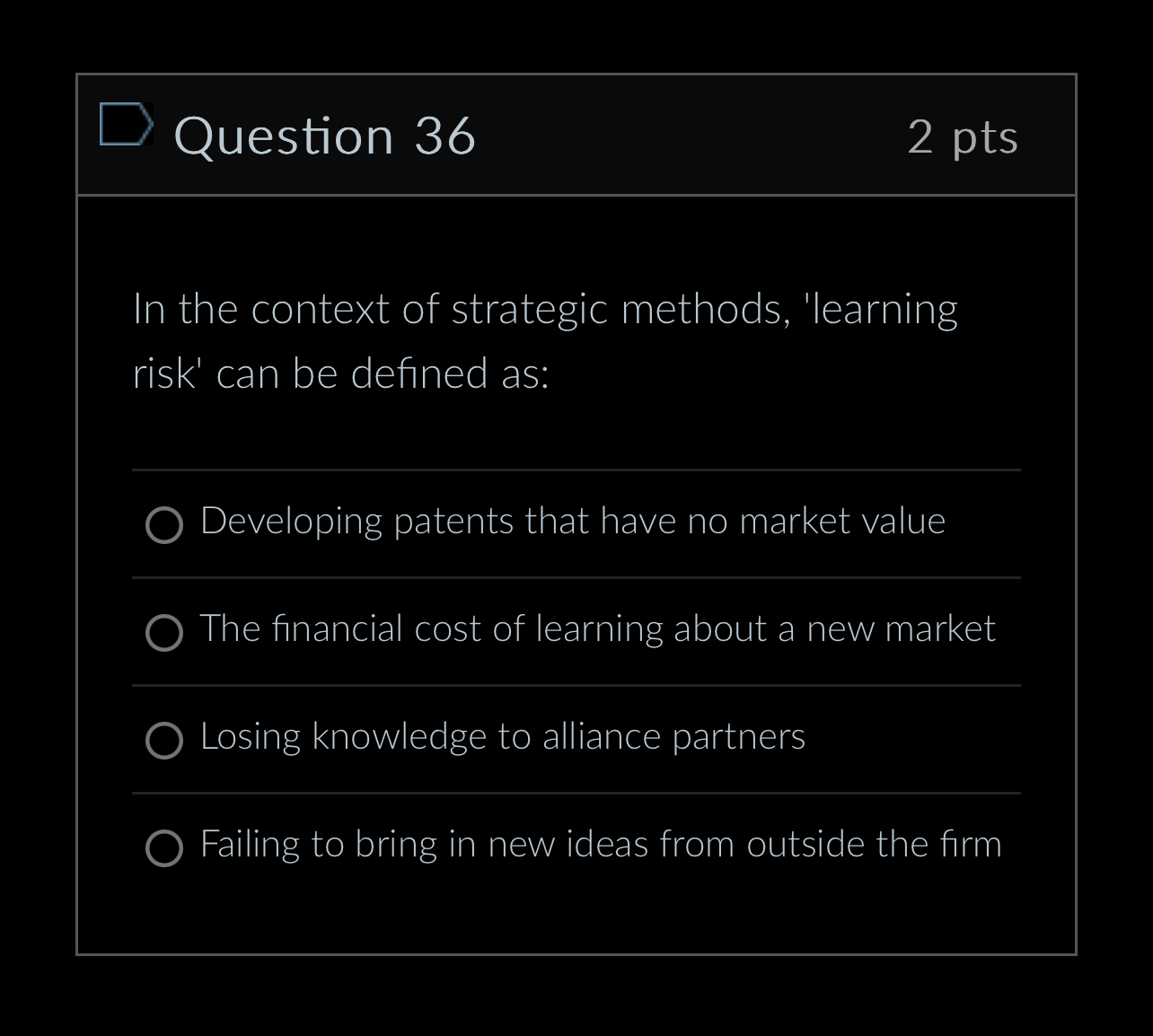 Solved Question 362 ﻿ptsIn the context of strategic methods, | Chegg.com