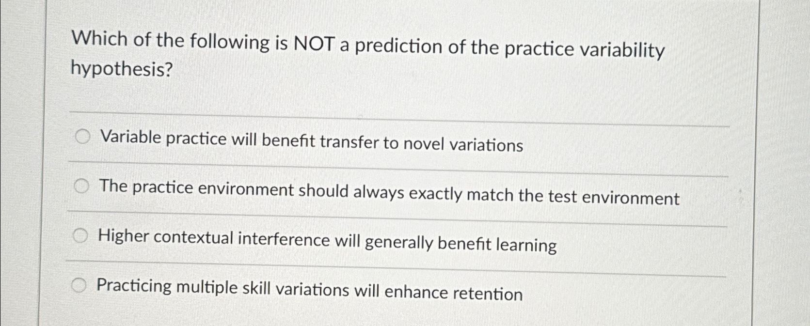 Solved Which of the following is NOT a prediction of the | Chegg.com