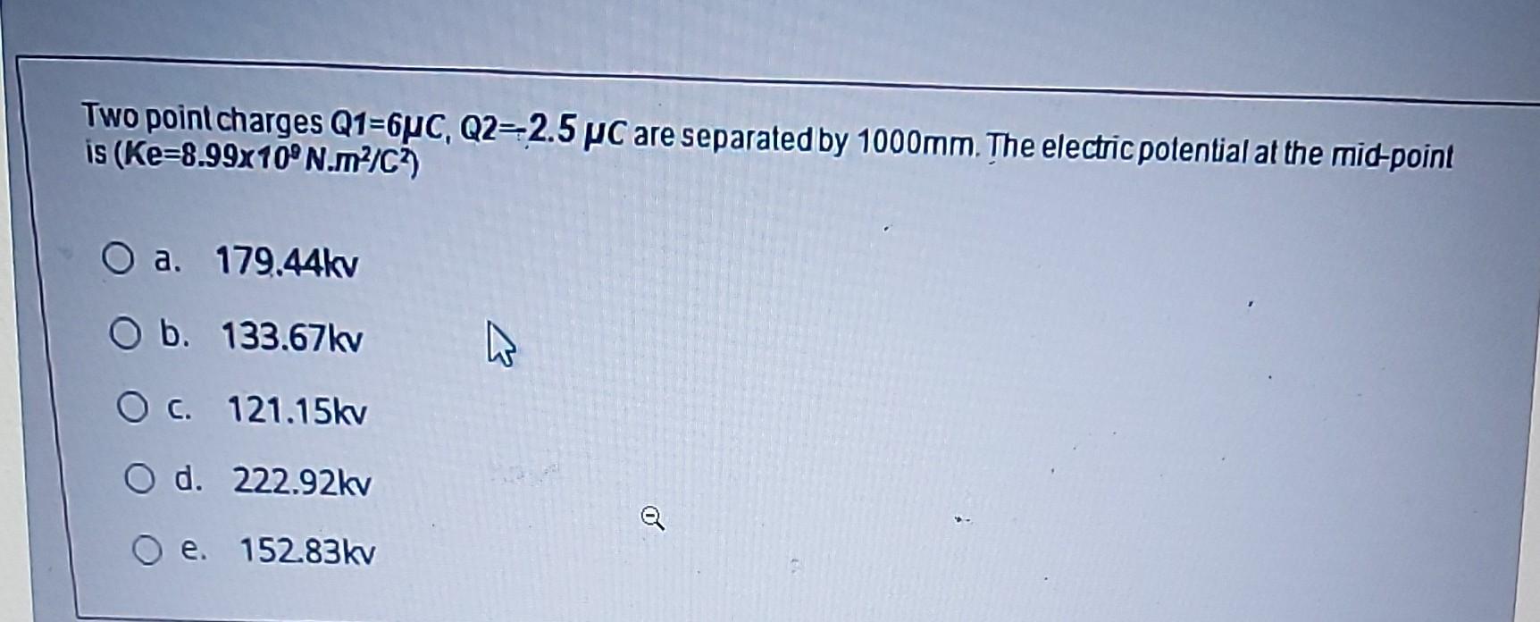 Solved Two point charges Q1=6μC,Q2=2.5μC are separated by | Chegg.com