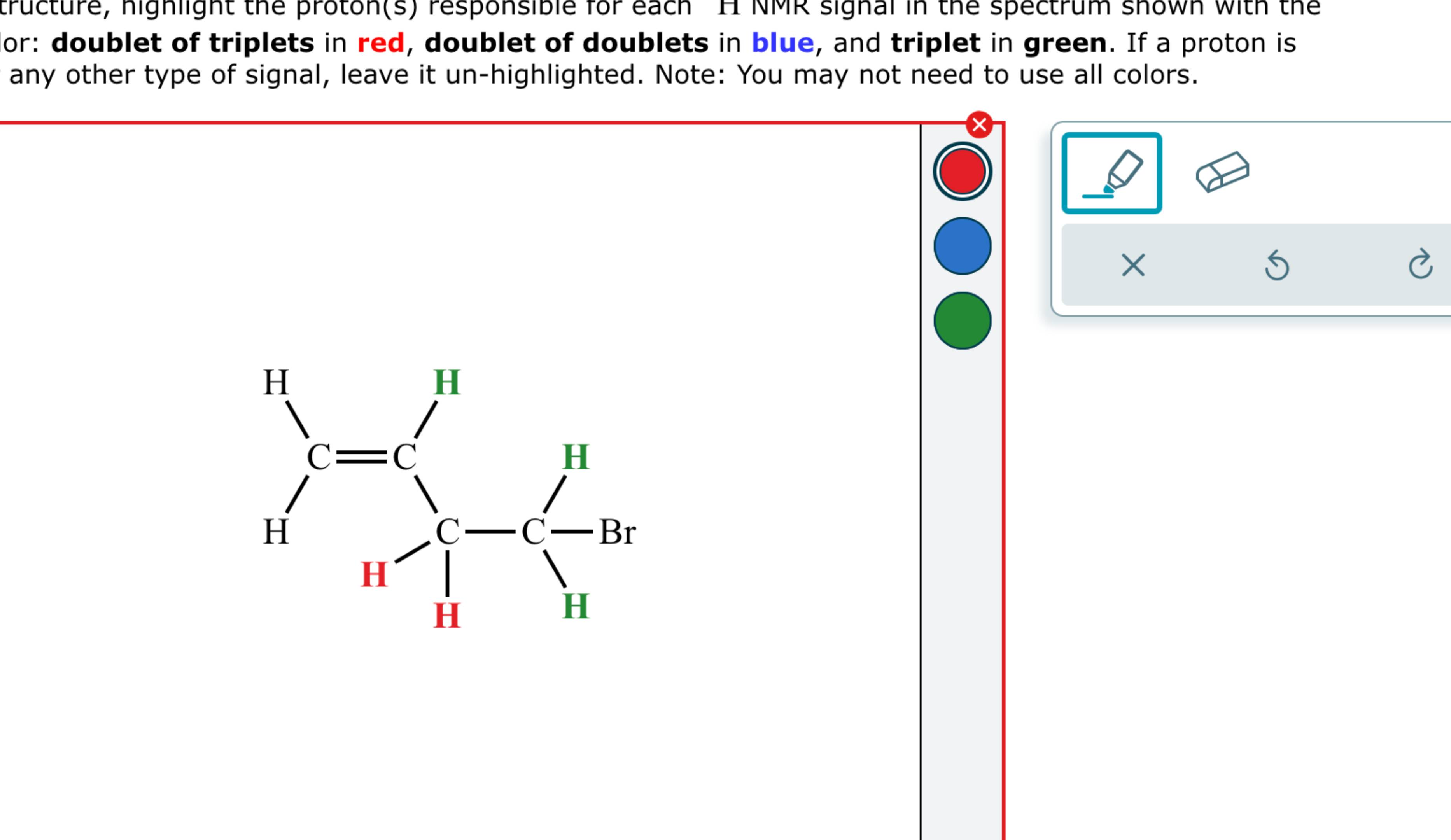or: doublet of triplets in red, doublet of doublets | Chegg.com