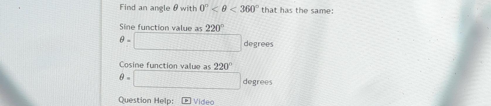 Solved Find an angle θ ﻿with 0°