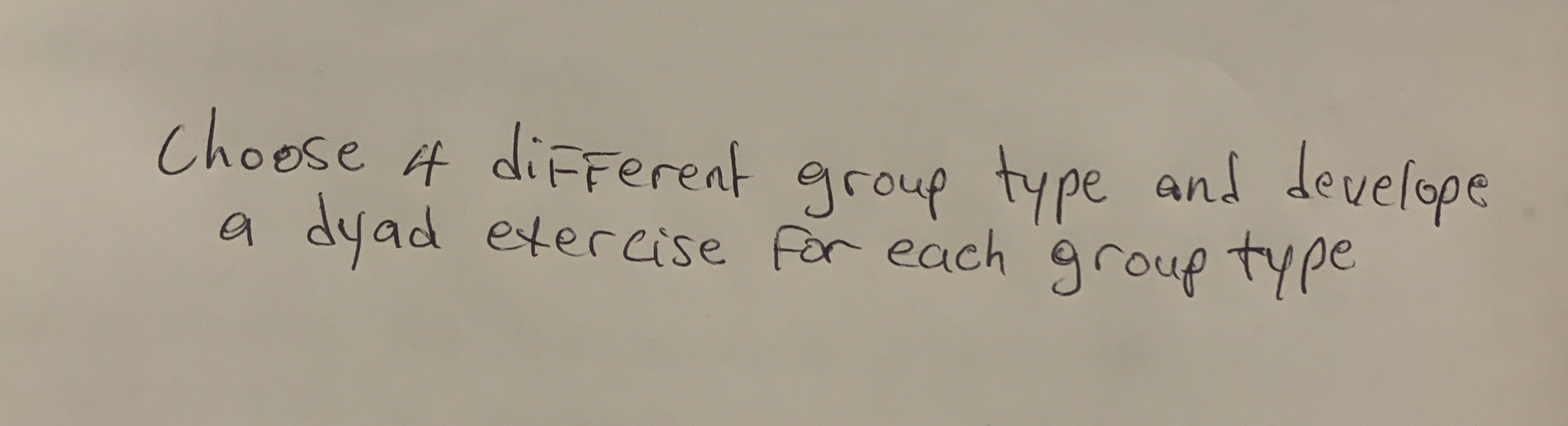 Solved Choose 4 ﻿different group type and develope a dyad | Chegg.com