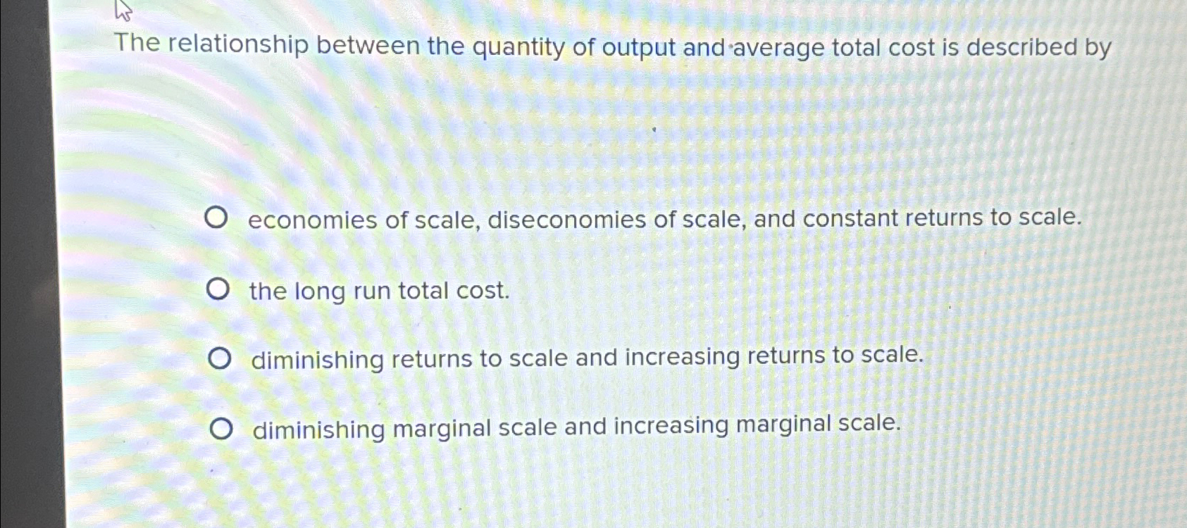 Solved The relationship between the quantity of output and | Chegg.com