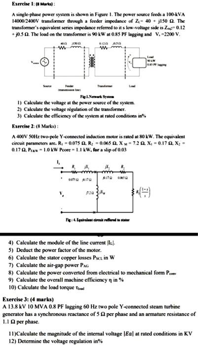 Solved Exercise 1: (s Marks) : A single-phase power system | Chegg.com