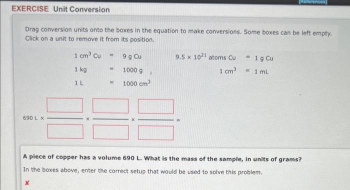 Solved Drag conversion units onto the boxes in the equation | Chegg.com