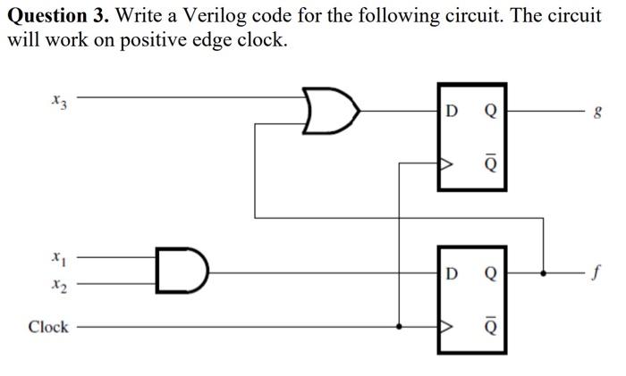 Solved Question 3. Write a Verilog code for the following | Chegg.com