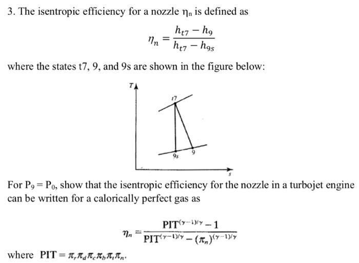 3. The isentropic efficiency for a nozzle nn is | Chegg.com