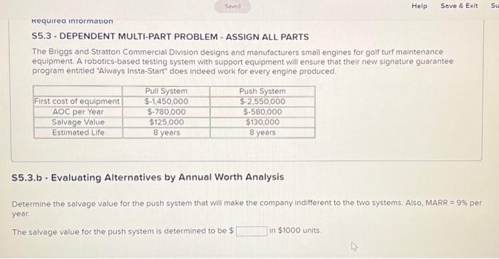 Solved S5.3 - DEPENDENT MULTI-PART PROBLEM - ASSIGN ALL | Chegg.com