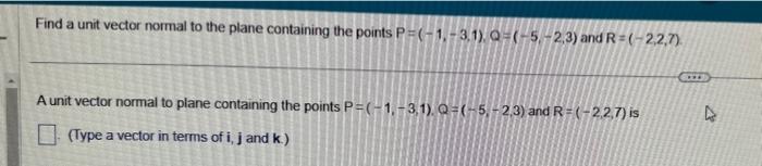 Solved Find a unit vector normal to the plane containing the | Chegg.com