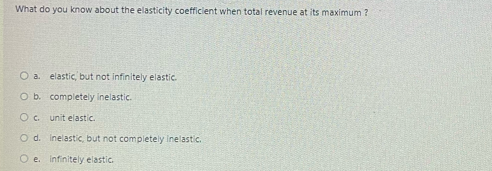 Solved What do you know about the elasticity coefficient | Chegg.com