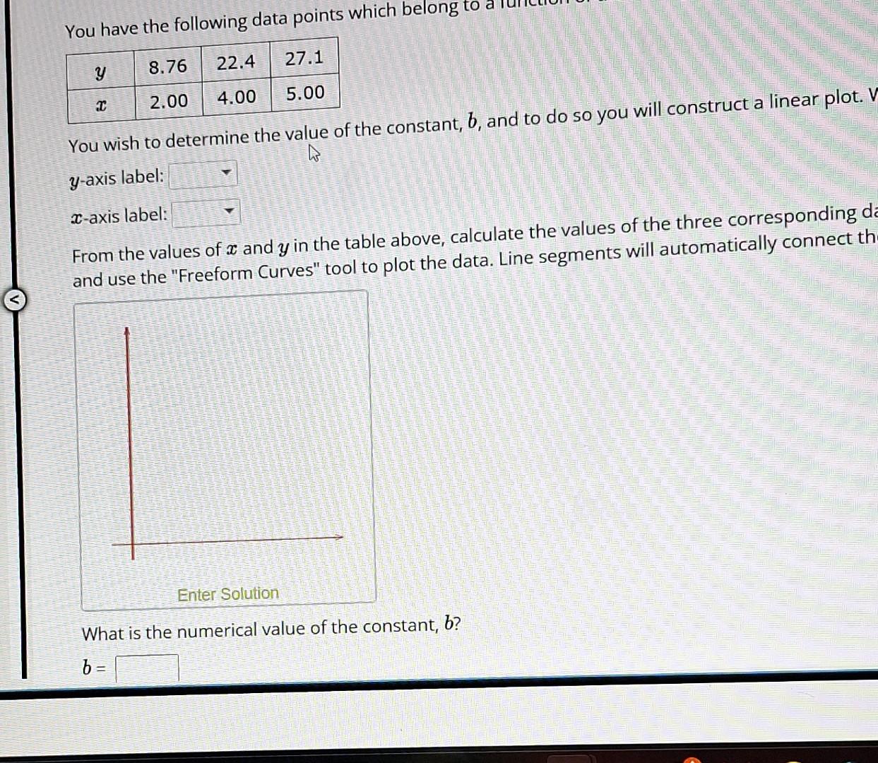 Solved You wish to determine the value of the constant, b, | Chegg.com