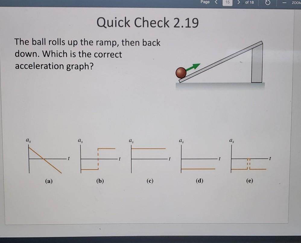Solved Page 15 > of 18 ZOOM Quick Check 2.19 The ball rolls | Chegg.com