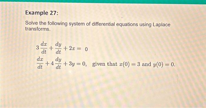 Solved Solve the following system of differential equations | Chegg.com
