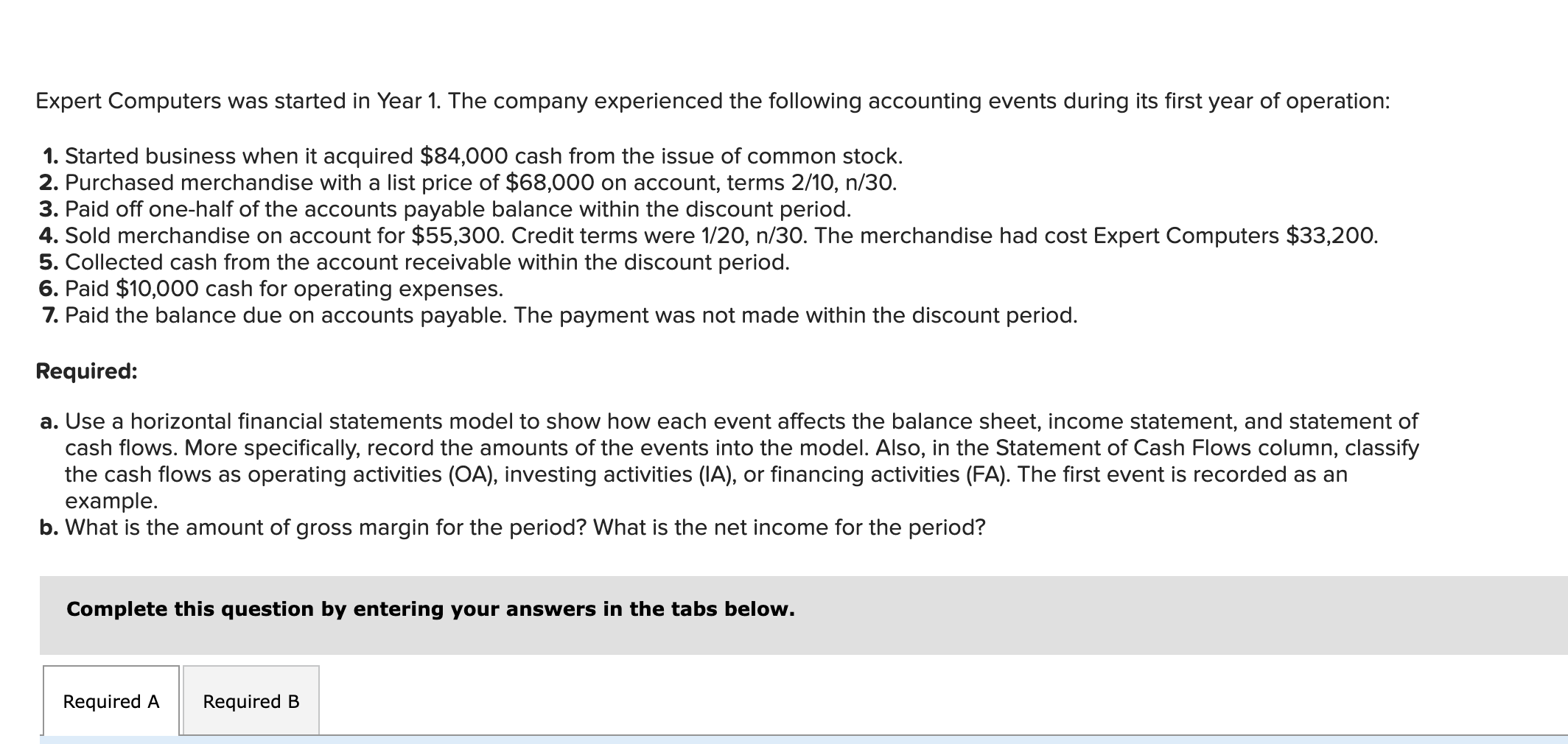 Solved Please answer both required parts A and B. | Chegg.com