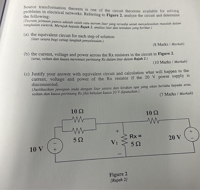 Solved Source transformation theorem is one of the circuit | Chegg.com