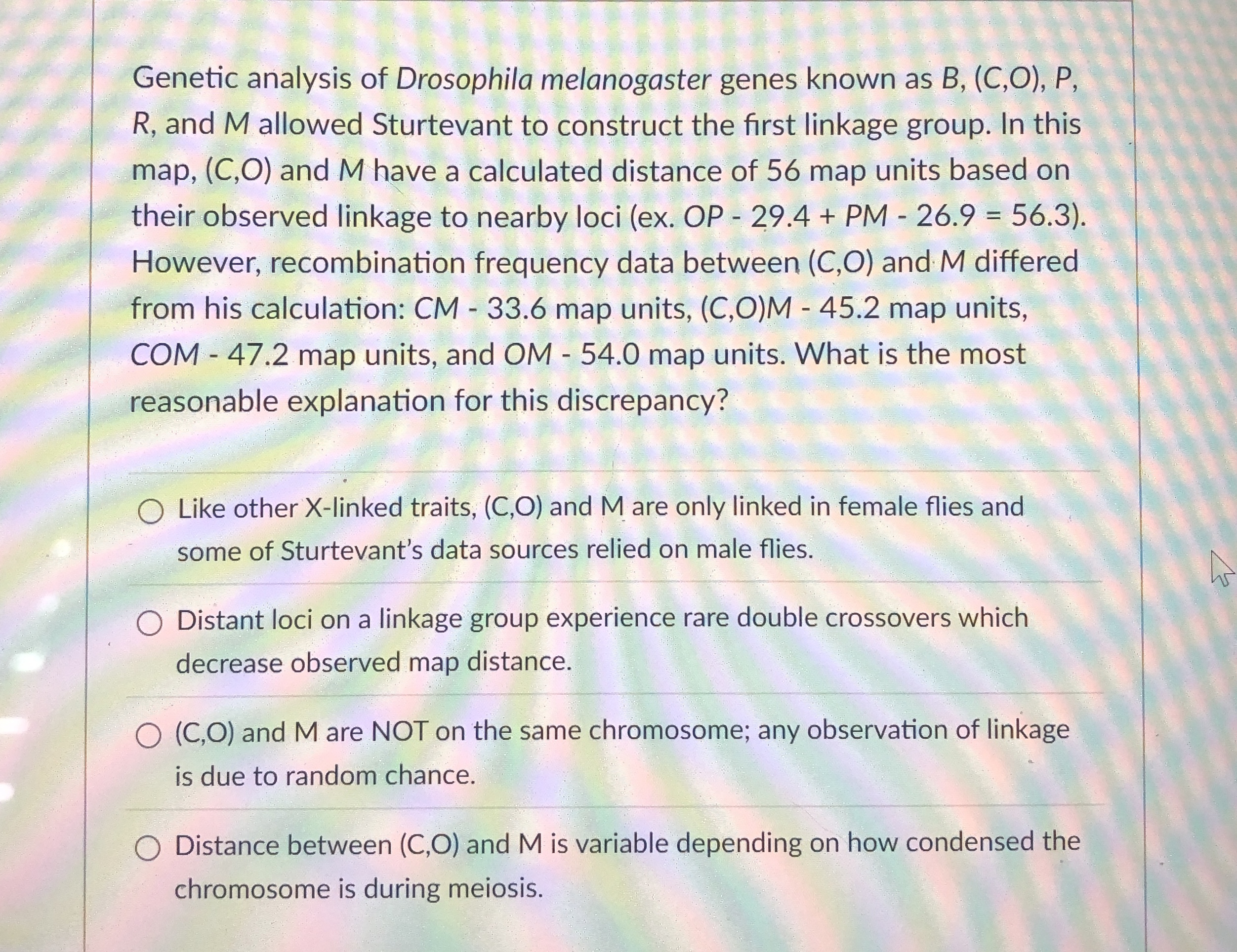 Solved Genetic analysis of Drosophila melanogaster genes | Chegg.com