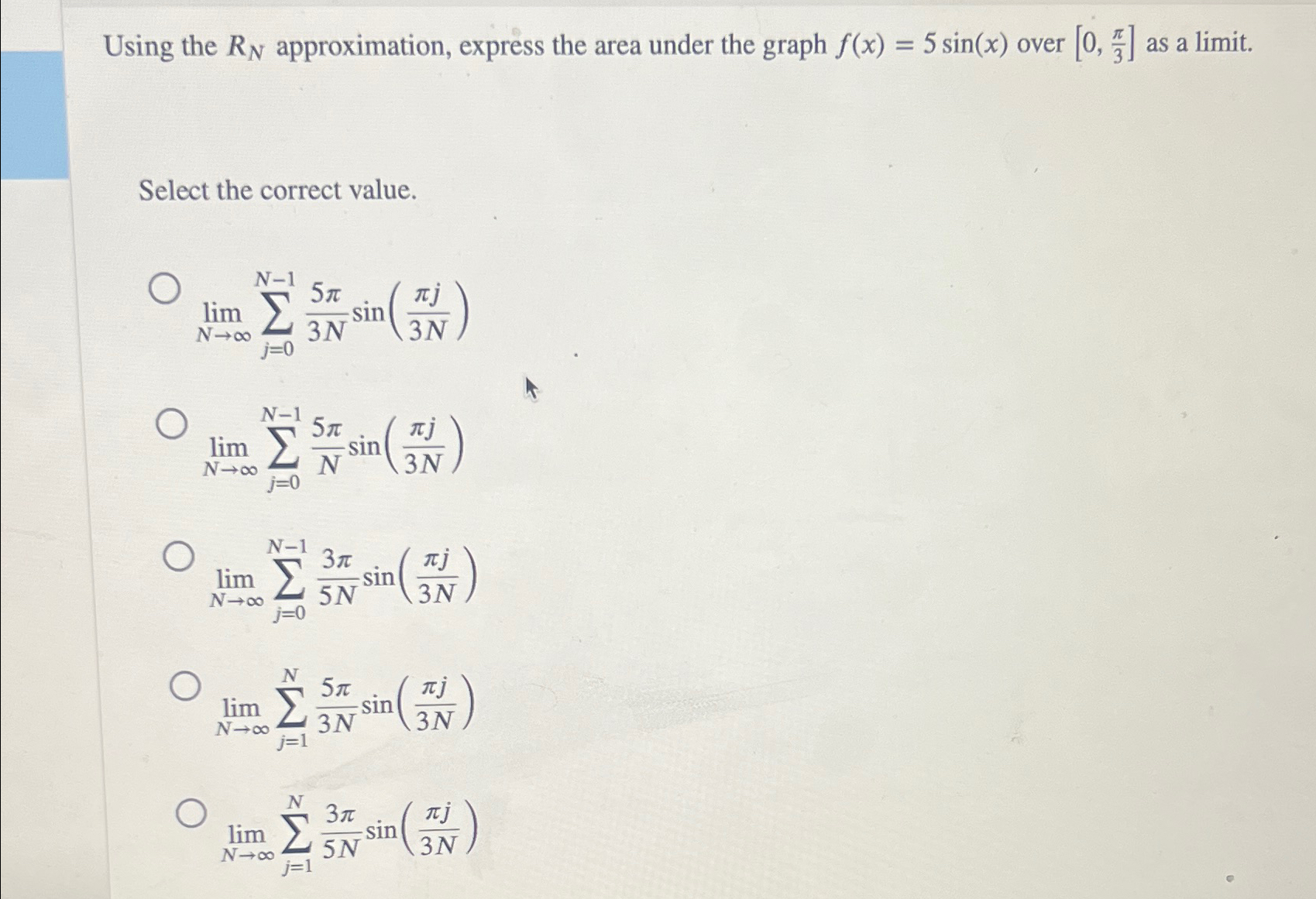 Solved Using the RN ﻿approximation, express the area under | Chegg.com