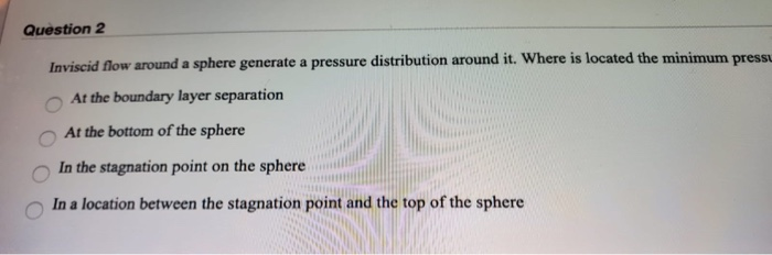 Solved Question 2 Inviscid flow around a sphere generate a | Chegg.com