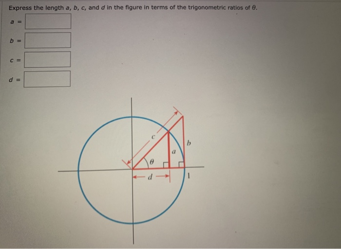 Solved Express the length a, b, c, and d in the figure in | Chegg.com