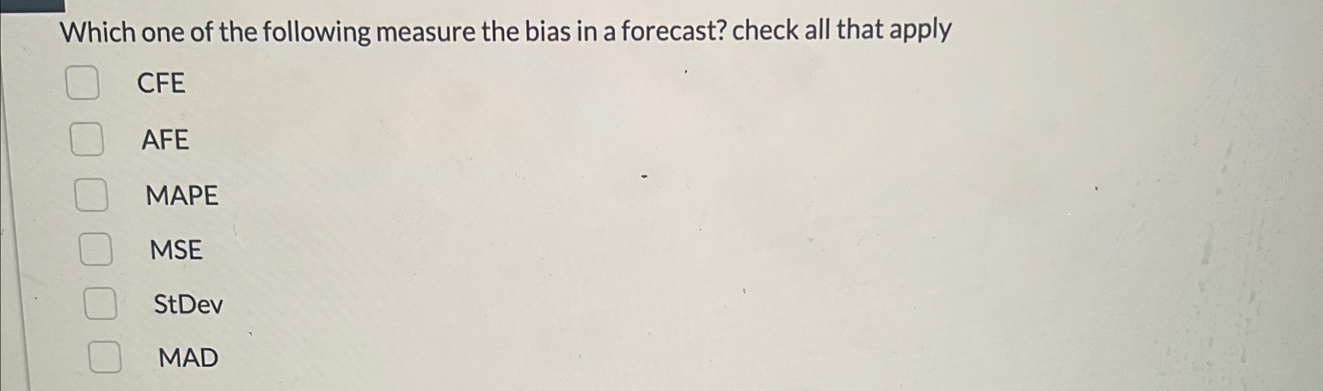 Solved Which one of the following measure the bias in a | Chegg.com