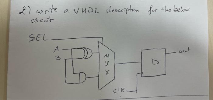 Solved 2) write a VHDL stescription for the below circuit | Chegg.com