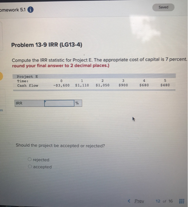 Solved compute the IRR statistics for Project E. the | Chegg.com