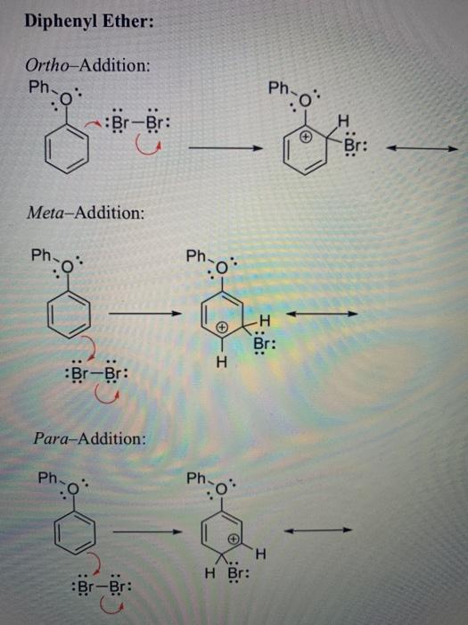 Solved Diphenyl Ether: Ortho-Addition: Ph Ph :0: :Br-Br: H | Chegg.com