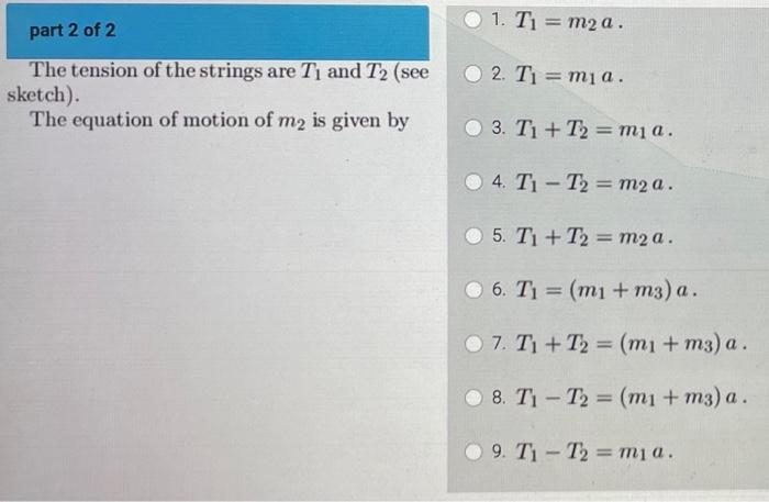 Solved part 1 of 2 Consider a force F=583 N pulling 3 blocks | Chegg.com