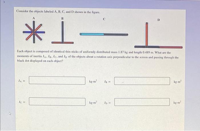 Solved Consider the objects labeled A, B, C, and D shown in | Chegg.com
