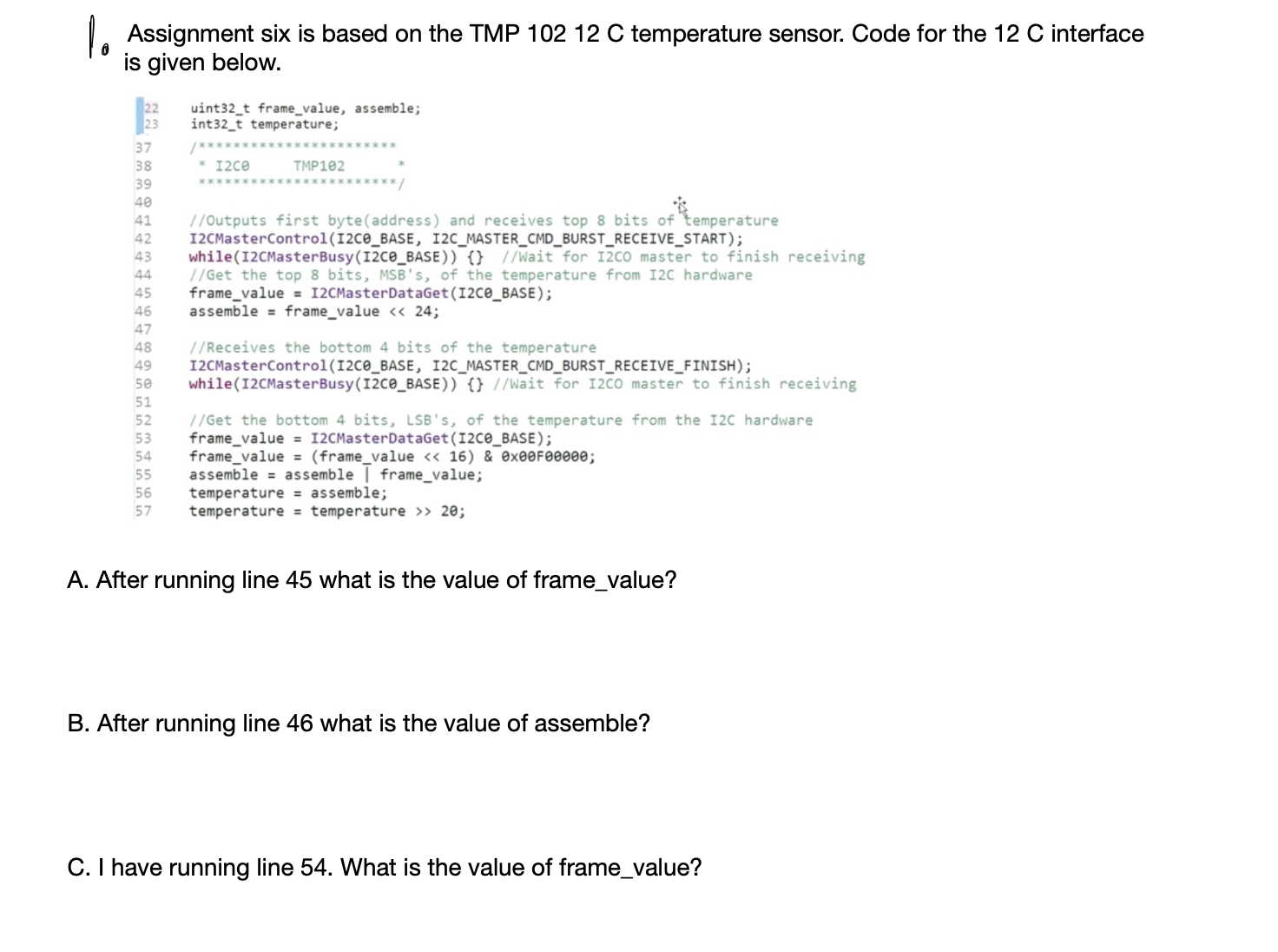 Solved Assignment six is based on the TMP 1021 2C | Chegg.com