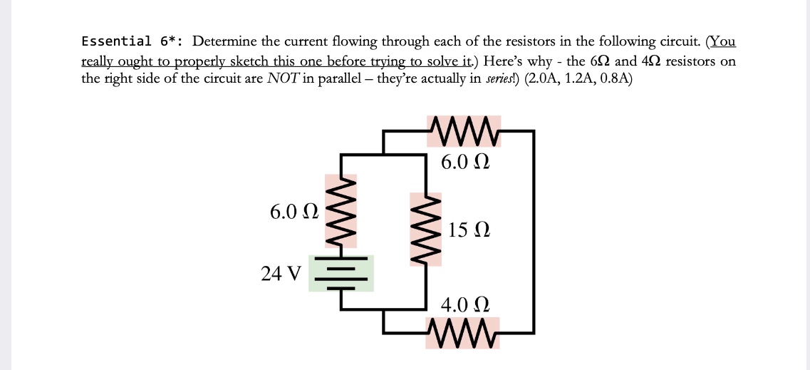 Solved Essential 6*: Determine the current flowing through | Chegg.com