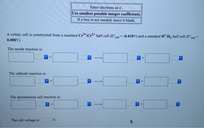 Solved Enter electrons as e Use smallest possible integer | Chegg.com