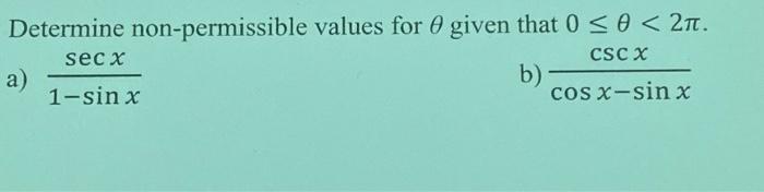 Solved Determine non-permissible values for 6 given that 0 | Chegg.com