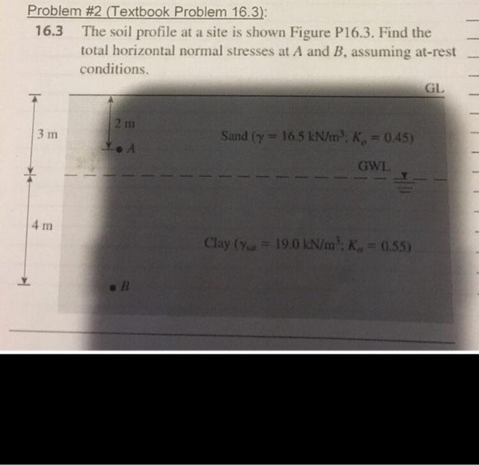 Solved Problem #2 (Textbook Problem 16.3): 16.3 The soil | Chegg.com