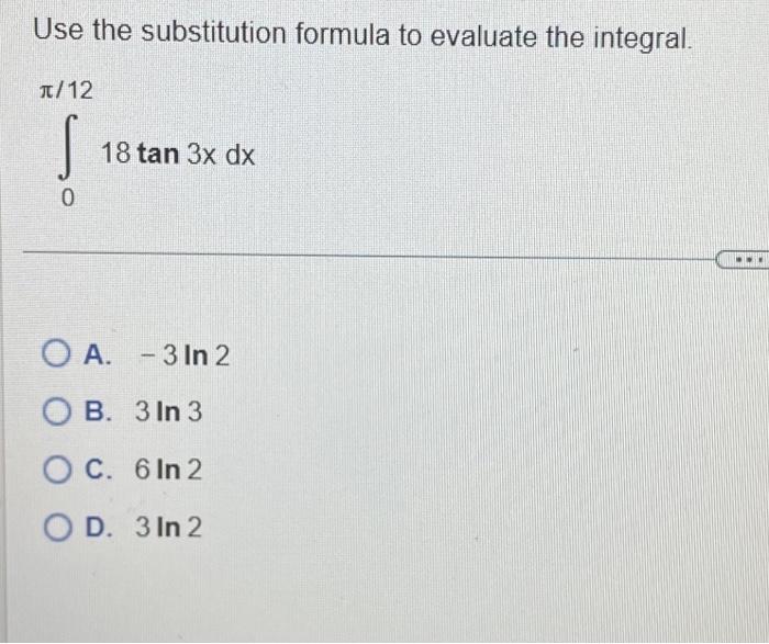 Solved Use the substitution formula to evaluate the | Chegg.com