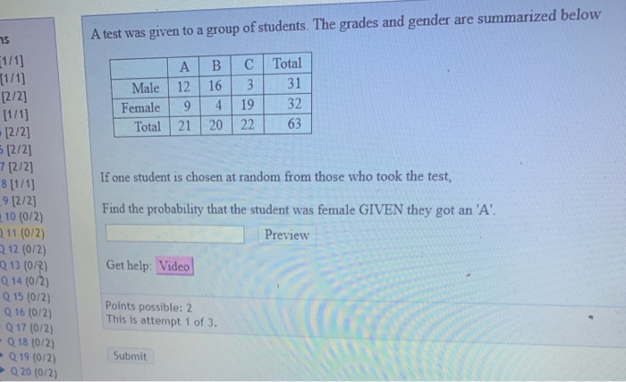 Solved A test was given to a group of students. The grades | Chegg.com