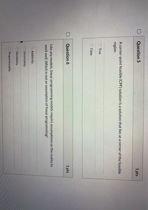 Solved Question 5 1 pts A corner-point feasible (CPF) | Chegg.com