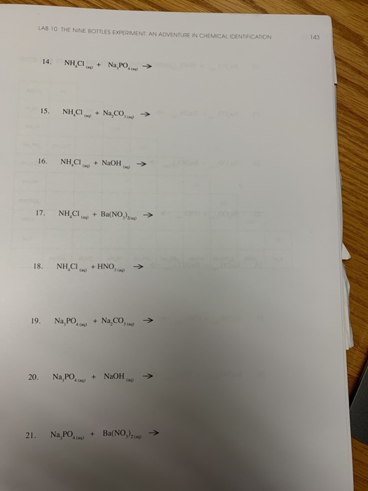 Solved LAB 10 THE NINE BOTTLES EXPERIMENT AN ADVENTURE IN | Chegg.com