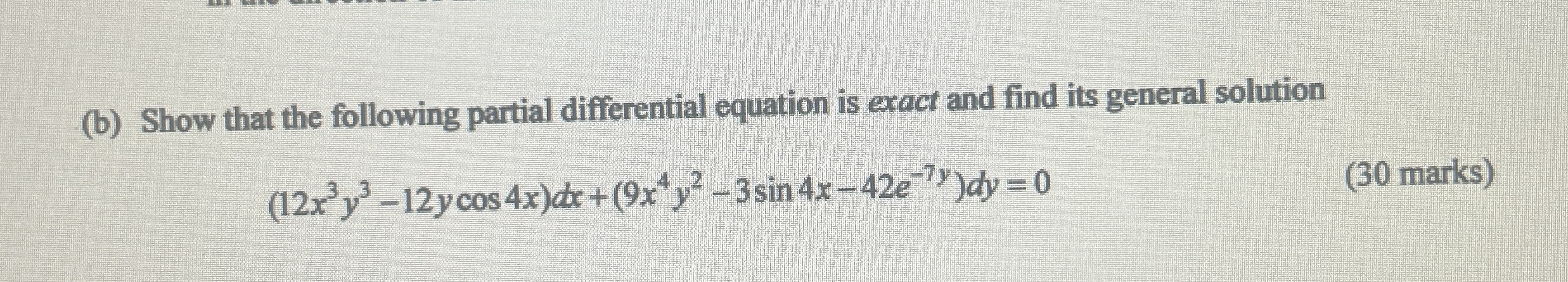 Solved (b) ﻿Show that the following partial differential | Chegg.com