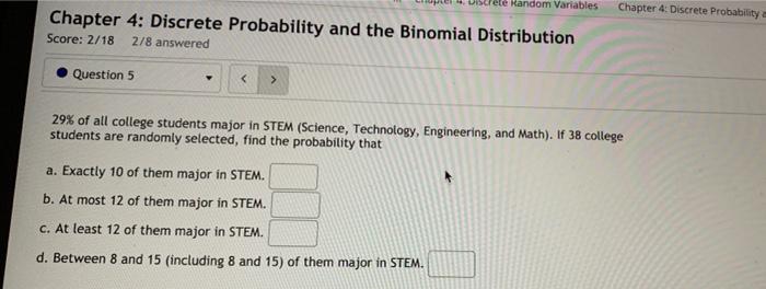 Solved Pete Random Variables Chapter 4: Discrete Probability | Chegg.com