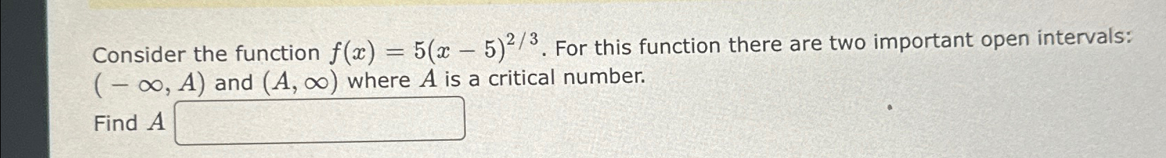 Solved Consider the function f(x)=5(x-5)23. ﻿For this | Chegg.com